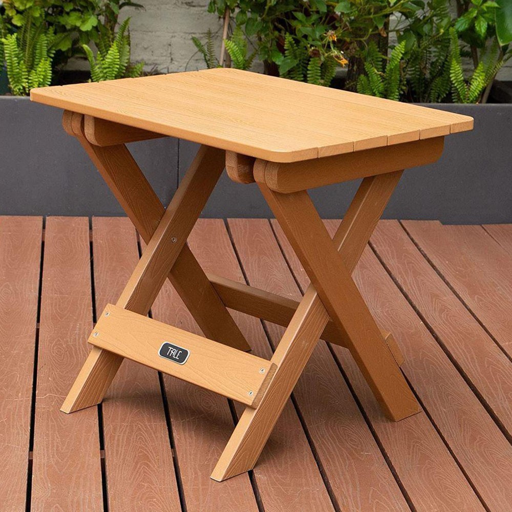 TALE FT01BN Adirondack Portable Square Folding Table Brown