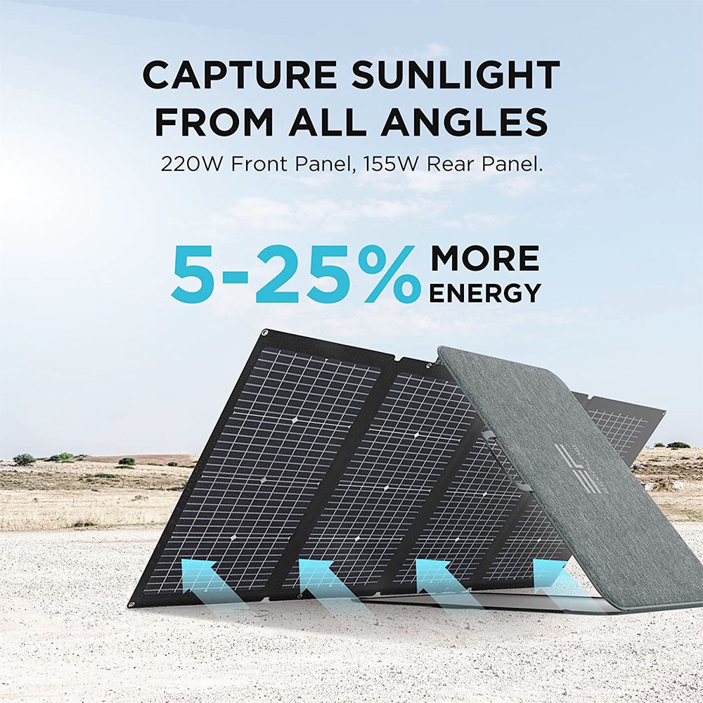EcoFlow 220W Bifacial Portable Solar Panel