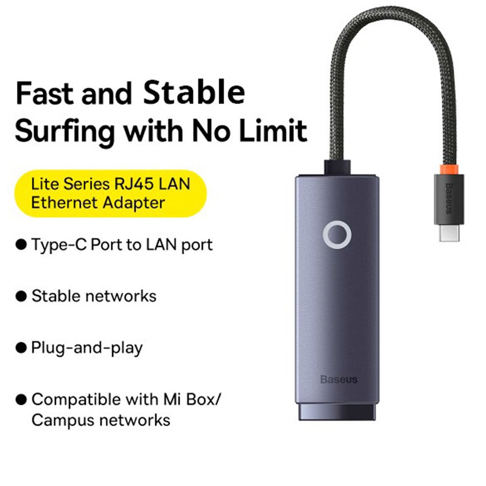 Baseus USB Ethernet Adapter Type-C 1000Mbps to RJ45 LAN Port