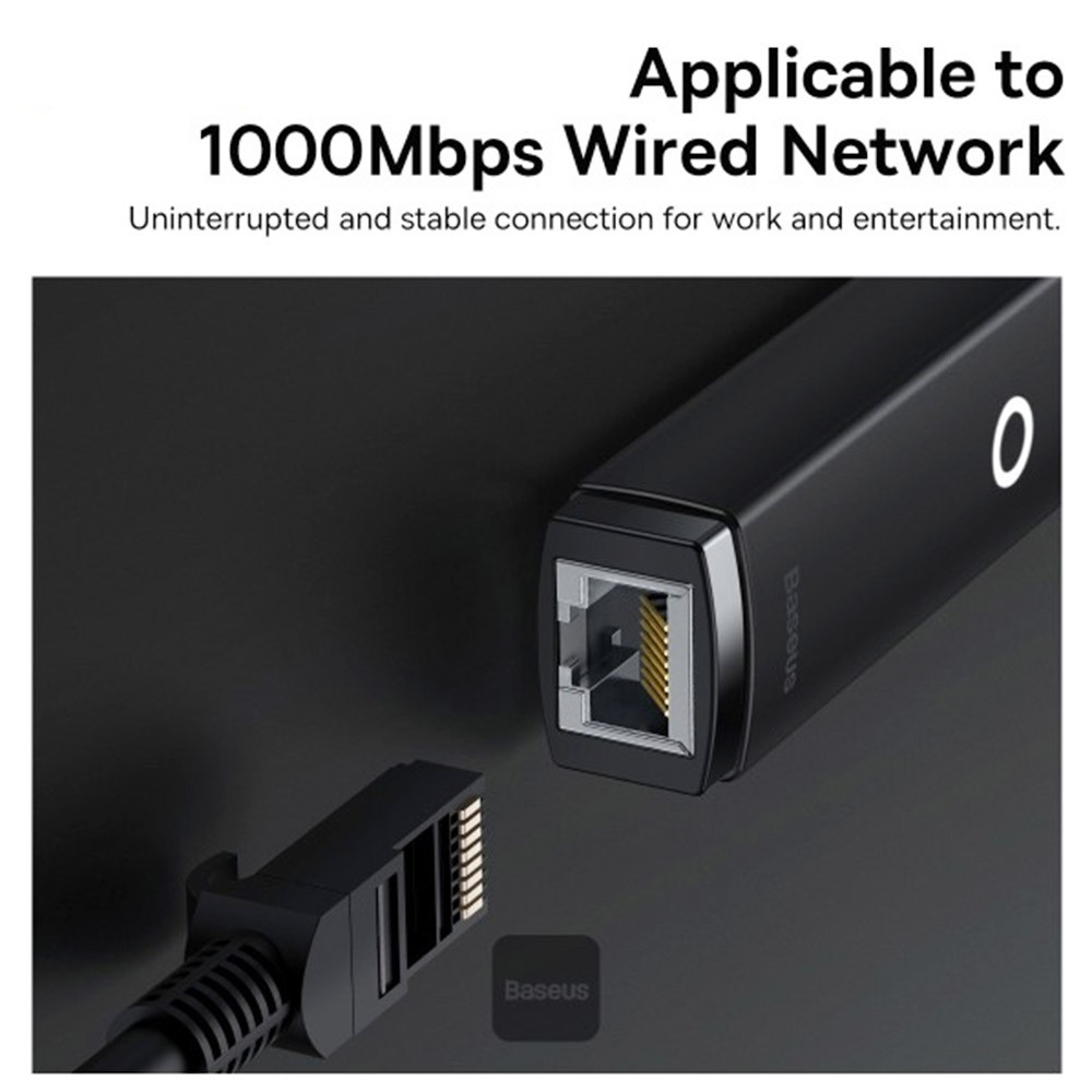 Baseus USB Ethernet Adapter USB-A 1000Mbps to RJ45 LAN Port