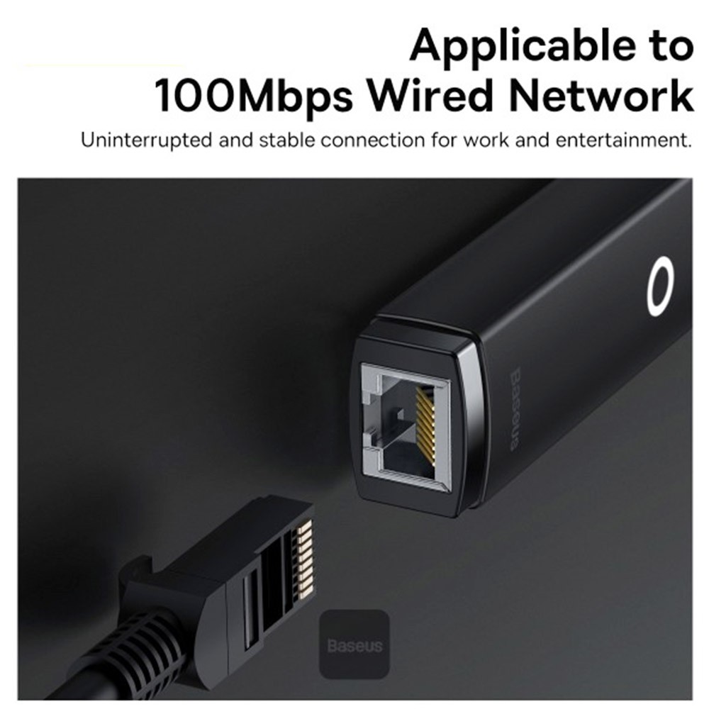 Baseus USB Ethernet Adapter USB-A 100Mbps to RJ45 LAN Port