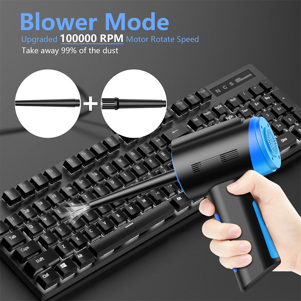 Electric Air Duster Upgraded Air Duster and Vacuum Blue