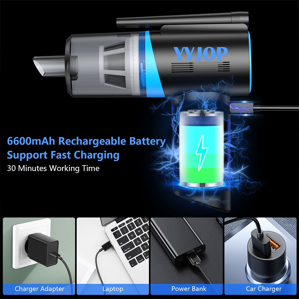 Electric Air Duster Upgraded Air Duster and Vacuum Blue