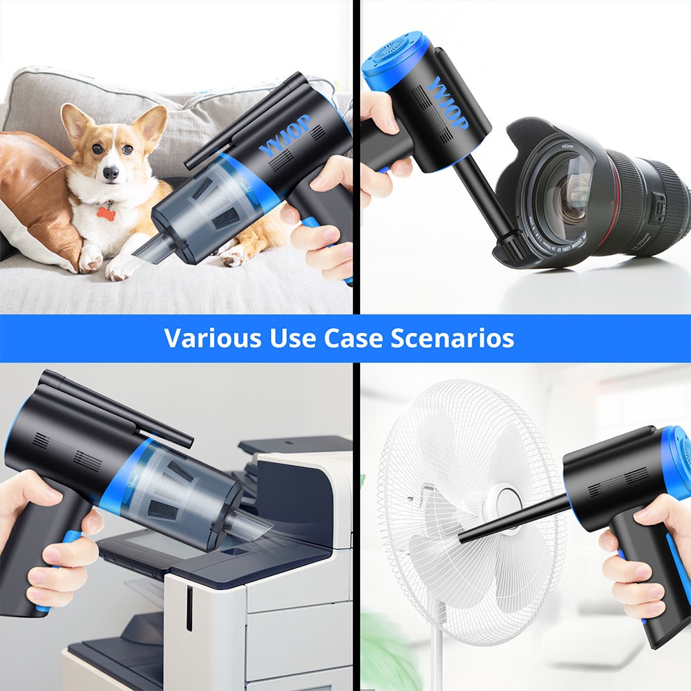 Electric Air Duster Upgraded Air Duster and Vacuum Blue