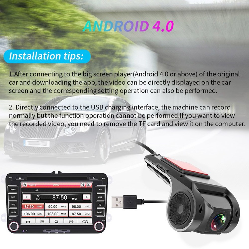 Car DVR WiFi USB 2 in 1 1080P Wide Angle Video Recorder