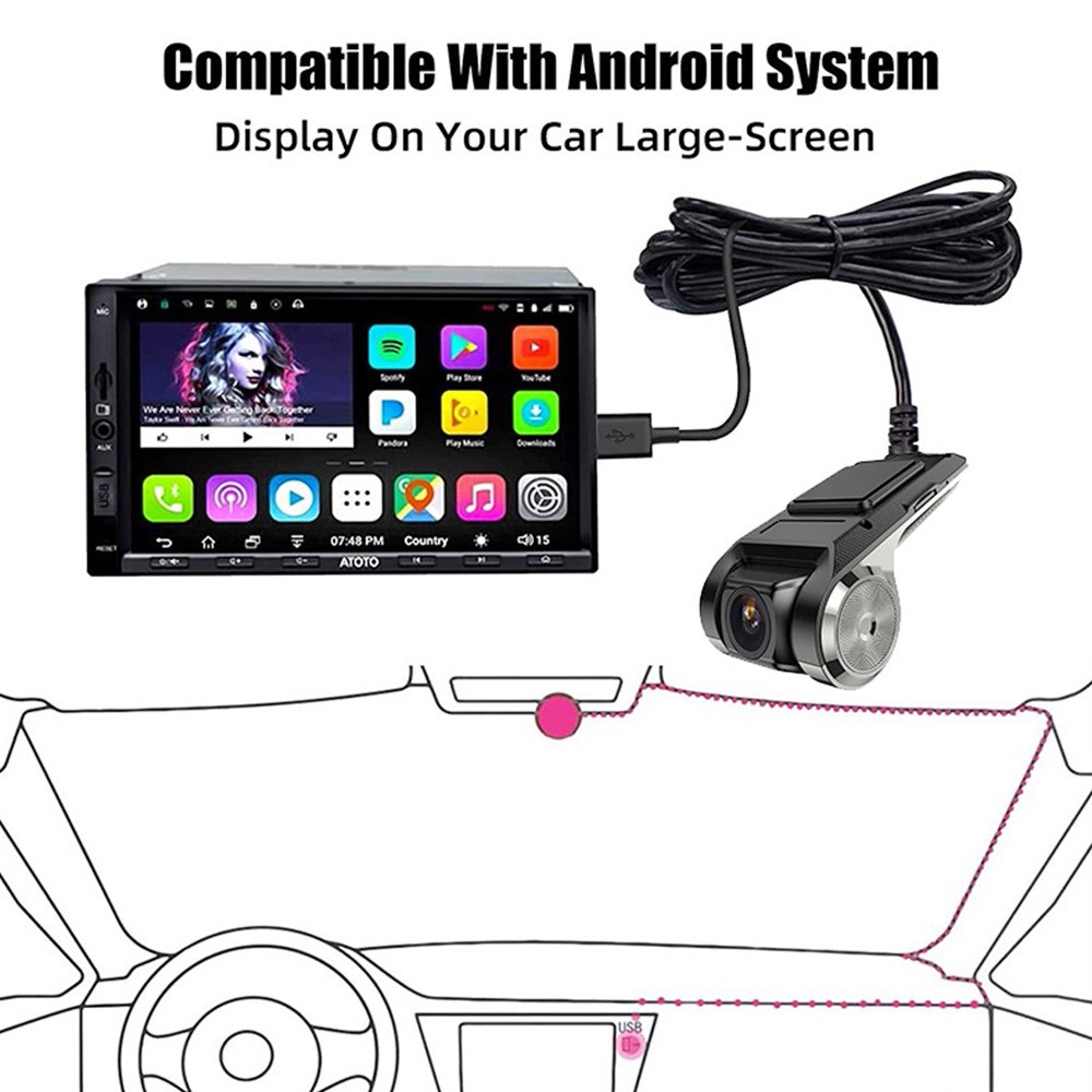 Car DVR WiFi USB 2 in 1 1080P Wide Angle Video Recorder
