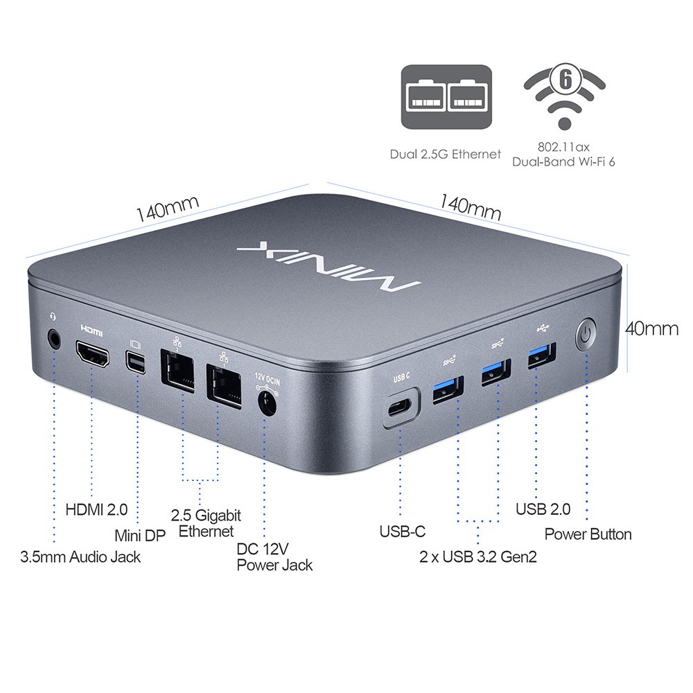 MINIX NEO J51-C8 Aluminum Mini PC Windows 11 Pro
