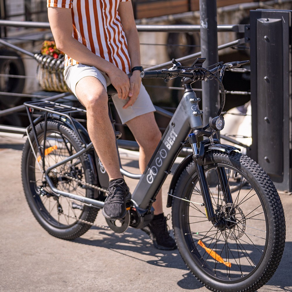 GOGOBEST GF850 Electric Bike 500W Mid-Motor 32Km/h 2*10.4AH Grey