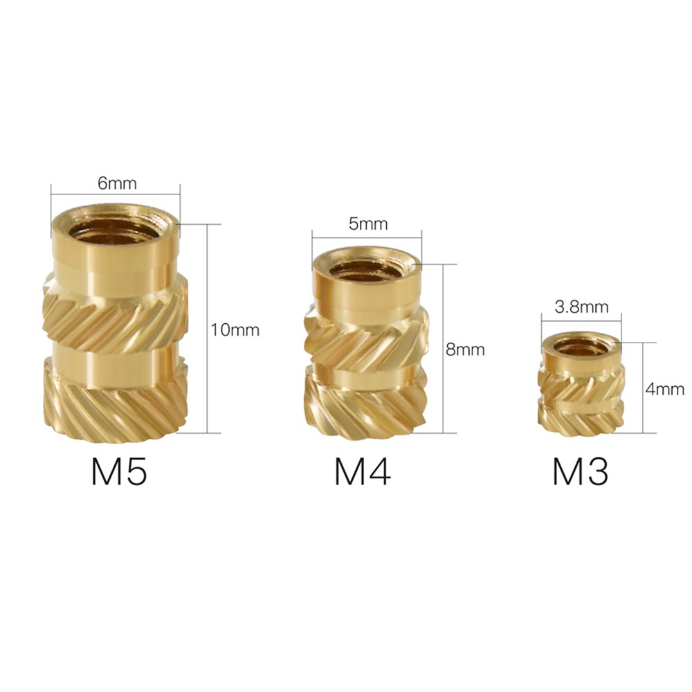 TWO TREES 10pcs M3 Mellow Brass Hot Melt Insert Nuts