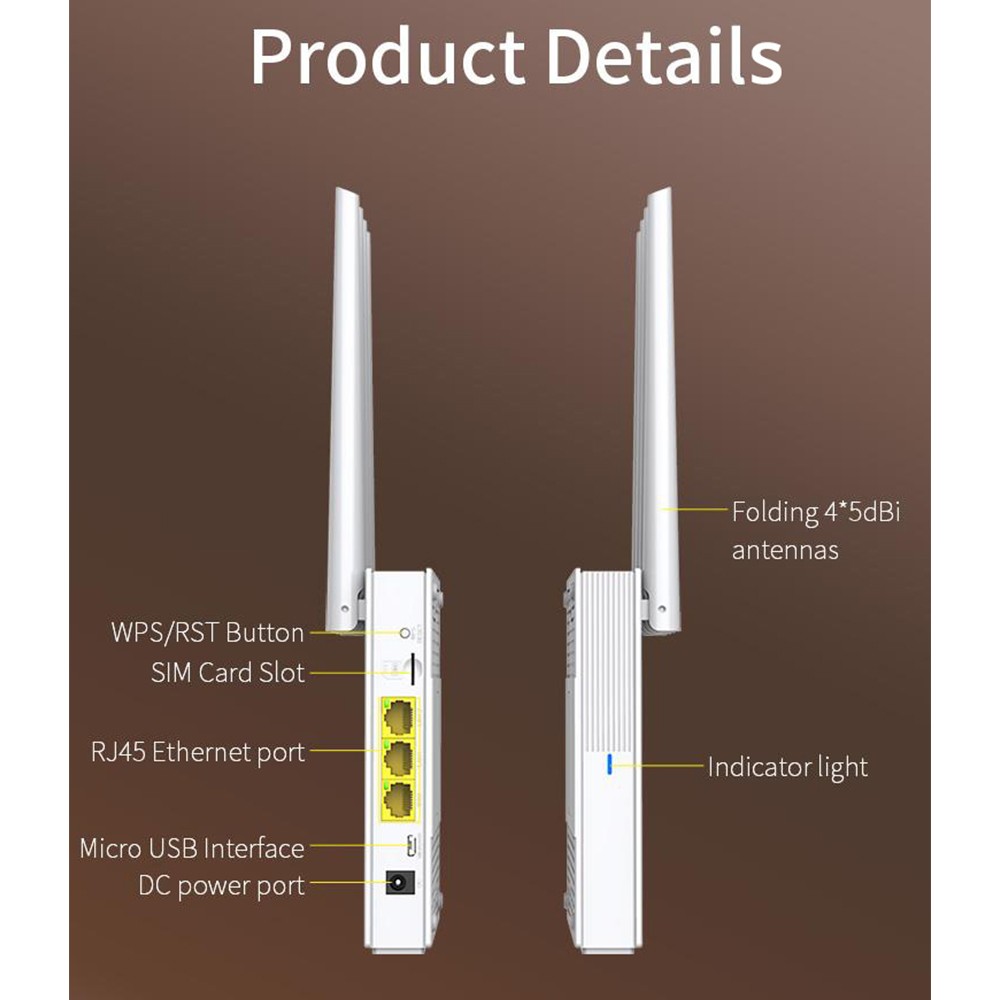 WiFiSKY R642 300M High Power Wireless Router 4G to Wireless WiFi EU