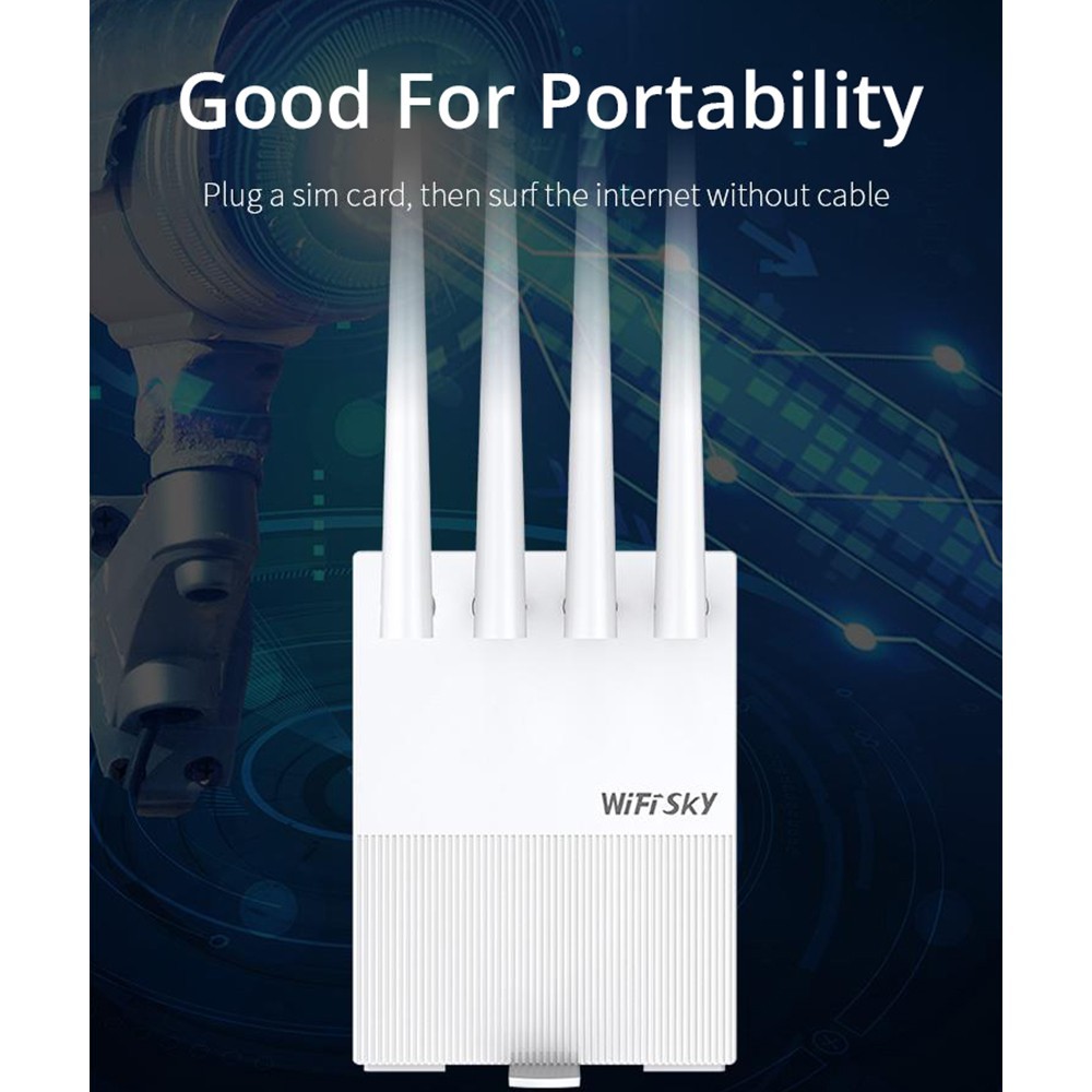 WiFiSKY R642 300M High Power Wireless Router 4G to Wireless WiFi EU