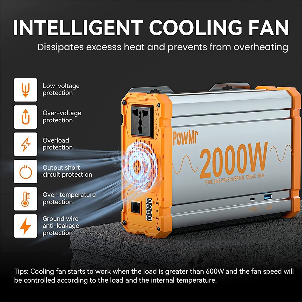 PowMr 2000W Pure Sine Wave Inverter