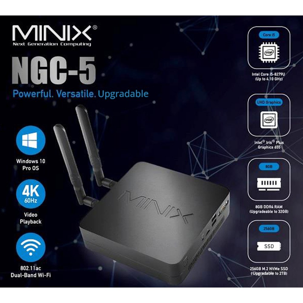 MINIX NGC5 Mini PC ‎‎Intel i5-8279U CPU, 8GB DDR4 256GB SSD EU