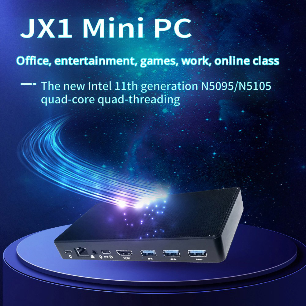 JX1 MINI PC Windows 11 Pro 4K Mini PC intel N5105 WIFI6 US