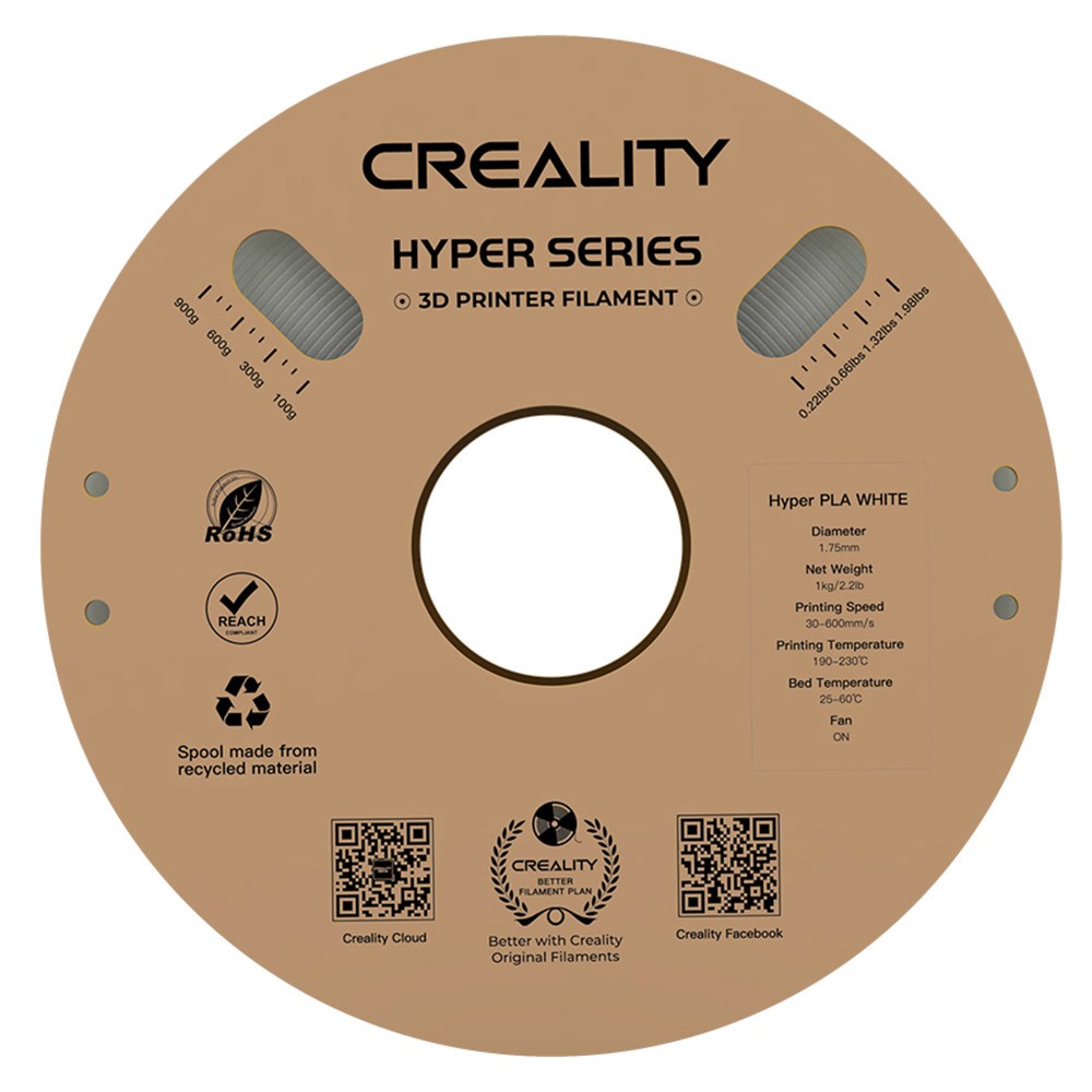 Creality Hyper PLA 3D Printing Filament 1.75mm 1KG White