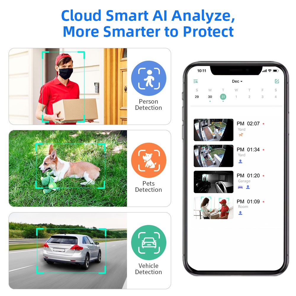 Hiseeu CG6-TZ 2K WiFi Surveillance Camera with Solar Panel
