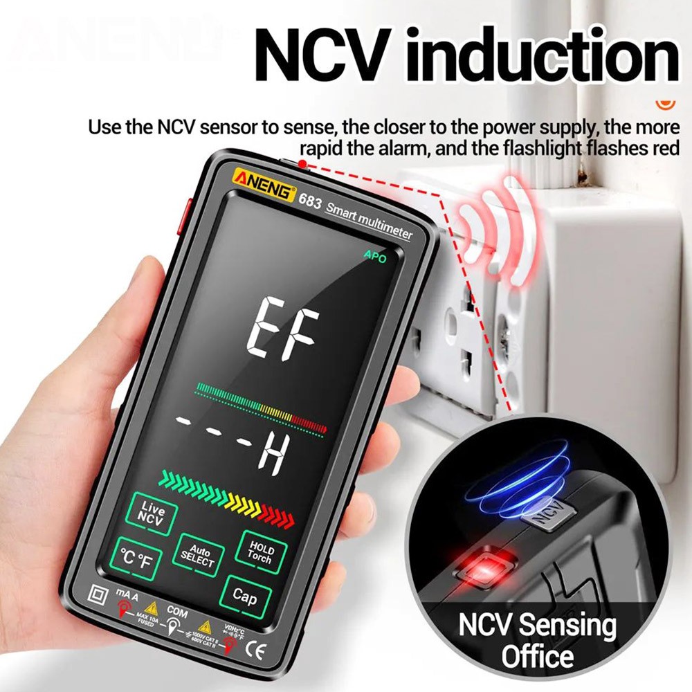 ANENG 683 Digital Multimeter with Combination Cable Black