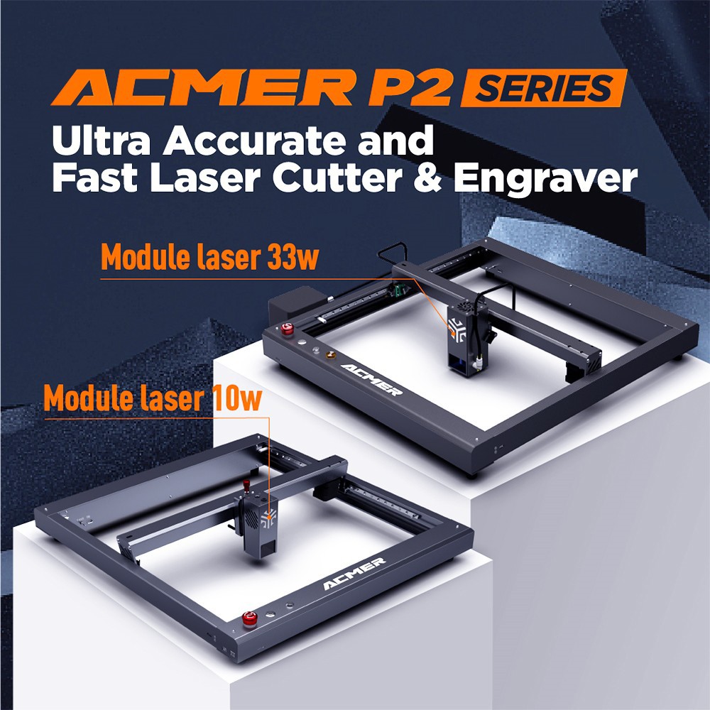 ACMER P2 33W Laser Engraver Cutter with Auto Air Assist