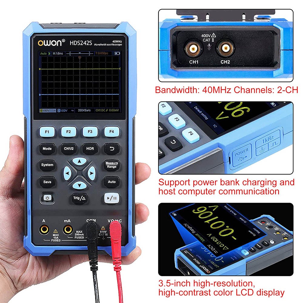 OWON HDS242S 3 in 1 Digital Oscilloscope UK Plug