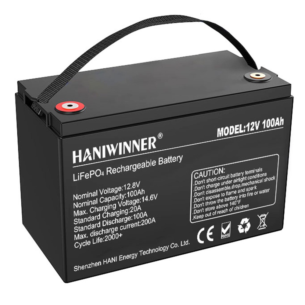 HANIWINNER HD009-10 12.8V 100Ah LiFePO4 Lithium Battery Pack