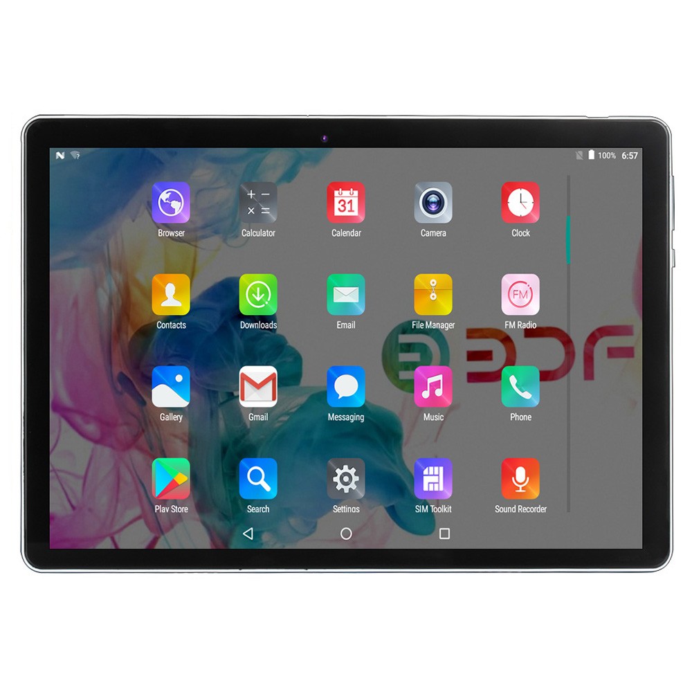 BDF M107 10.1 Inch 4G LTE Tablet with Leather Case Blue