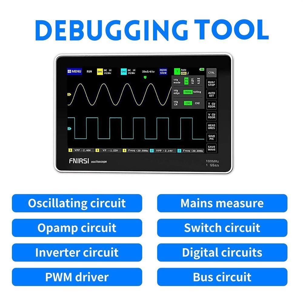 FNIRSI 1013D Tablet Oscilloscope with High Voltage Probe US Plug