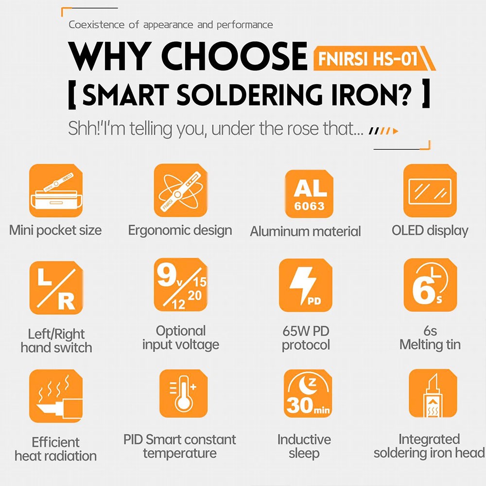 FNIRSI HS-01 Soldering Iron Kit PD 65W