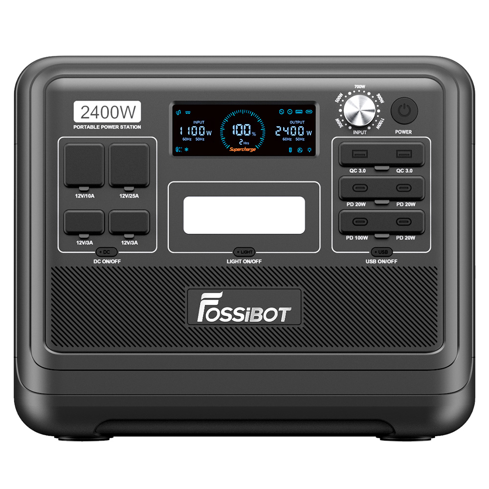 FOSSiBOT F2400 Portable Power Station + 2 x SP200 Solar Panel | Europe