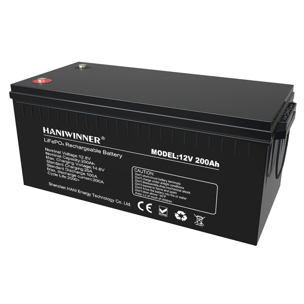 HANIWINNER HD009-12 12.8V 200Ah LiFePO4 Lithium Battery Pack