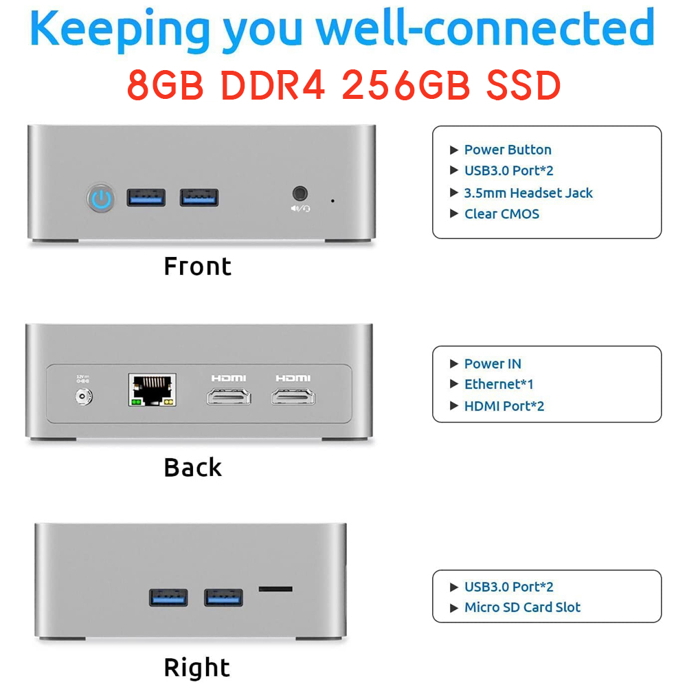 BMAX B3 Mini PC Intel® Jasper Lake N5095