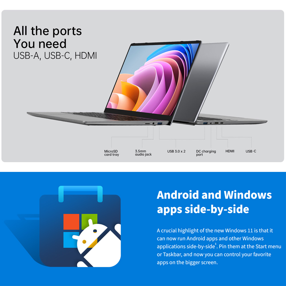 ALLDOCUBE GT BOOK 15 LAPTOP Intel Celeron N5100 12GB RAM 256GB