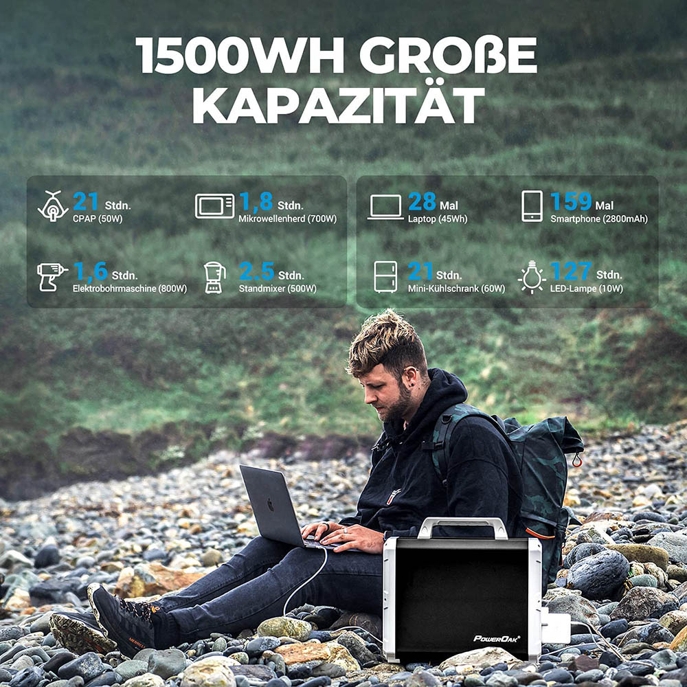 BLUETTI EB150 1500Wh Portable Power Station Black