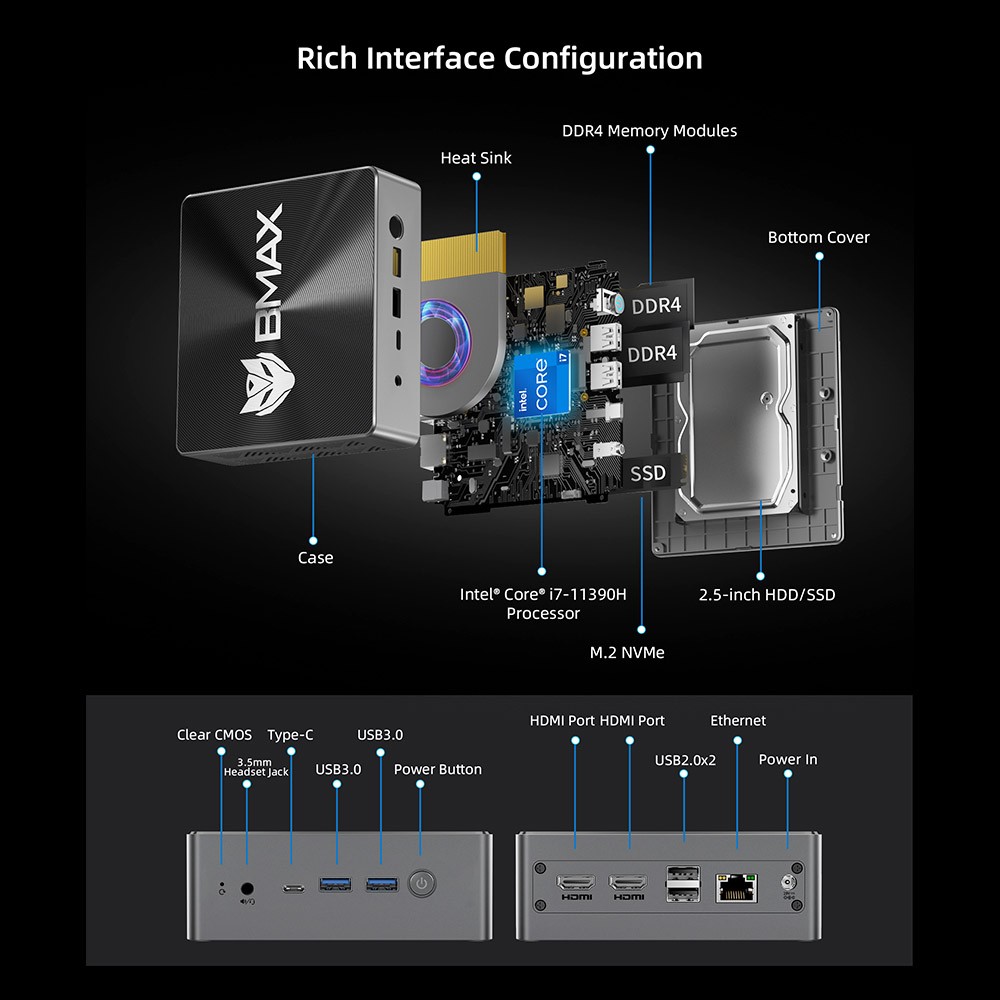 BMAX B7 Power Mini PC 16GB DDR4 1TB SSD