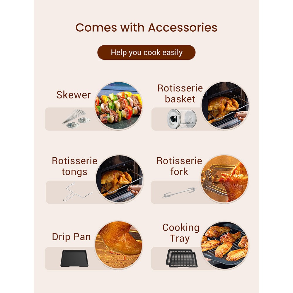 Proscenic T31 1700W Air Fryer Oven, 15L Large Capacity for Cook