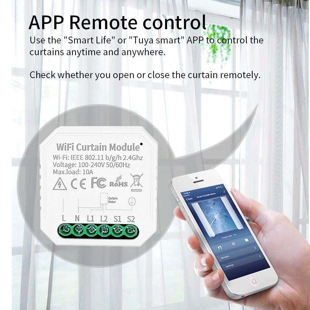 WHD09 Tuya WiFi Smart Curtain Switch Controller,