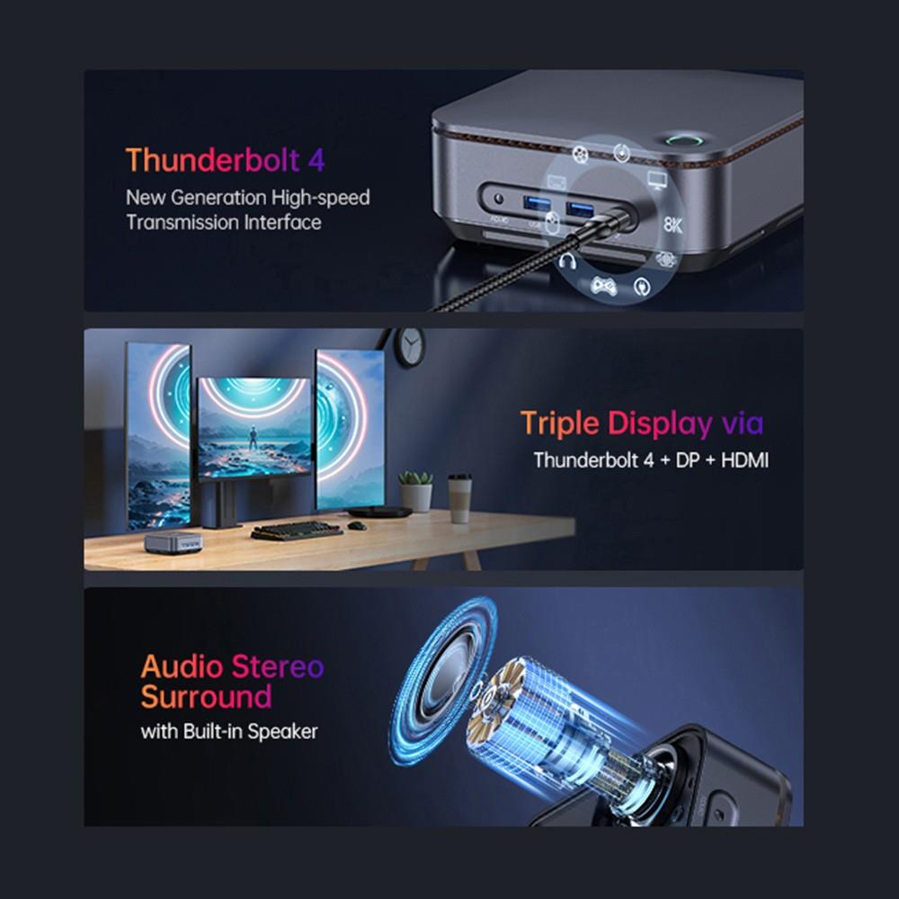 OUVIS TK11-A0 Mini PC Intel Core i7-11390H 16GB DDR4 512GB SSD US