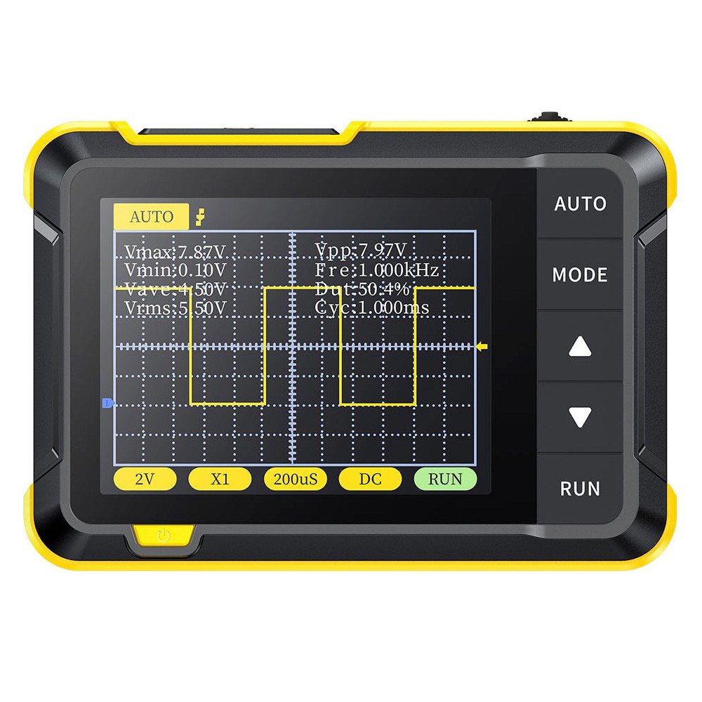 FNIRSI DSO152 Handheld Digital Oscilloscope with P6100 Probe Yellow