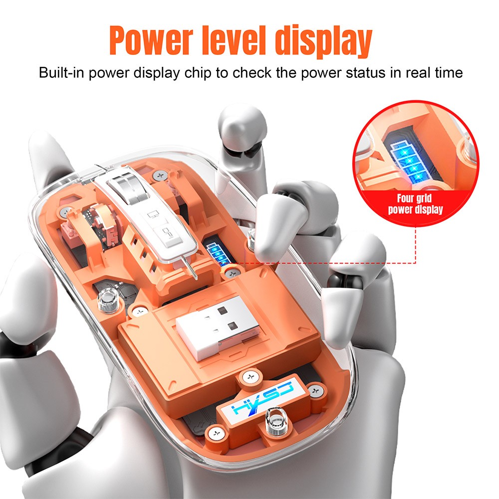 HXSJ T900 2.4G & Bluetooth Wireless Mouse Orange