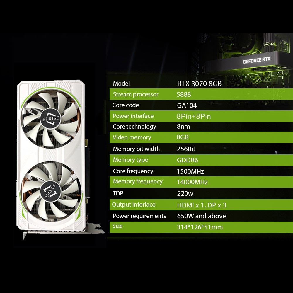 51RISC Graphics Card RTX3070 8GB