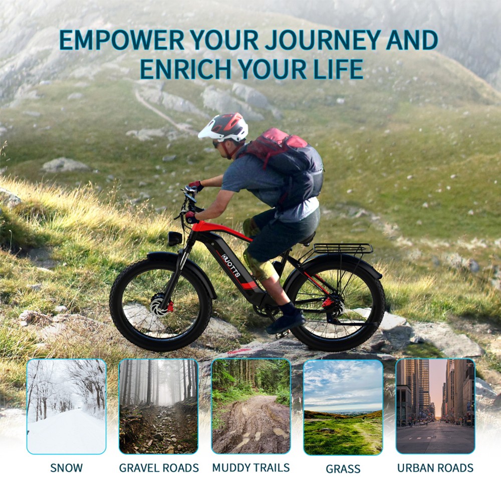 DUOTTS F26 Electric Bike 26 Inch 55Km/h 20Ah 750W*2 Dual Motors Black