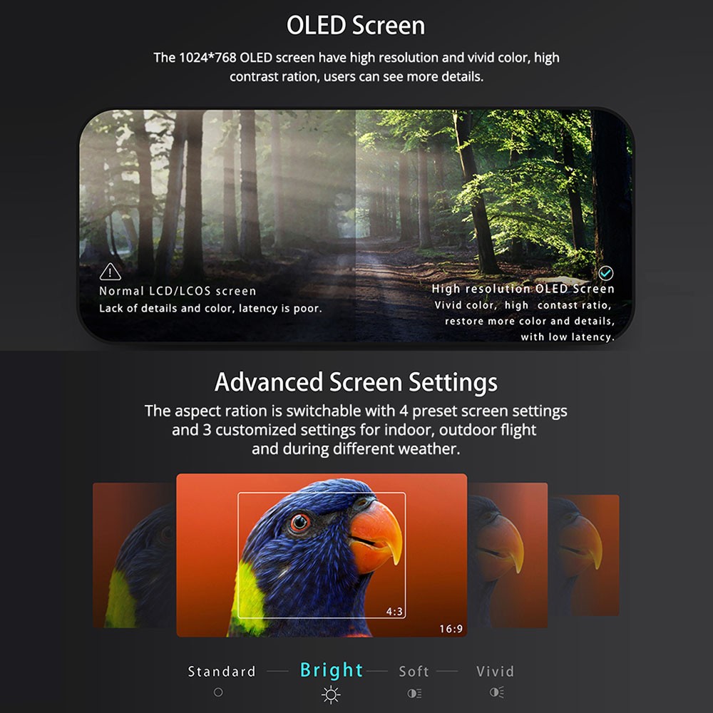 Skyzone SKY04O OLED FPV Goggle 1024x768 Resolution