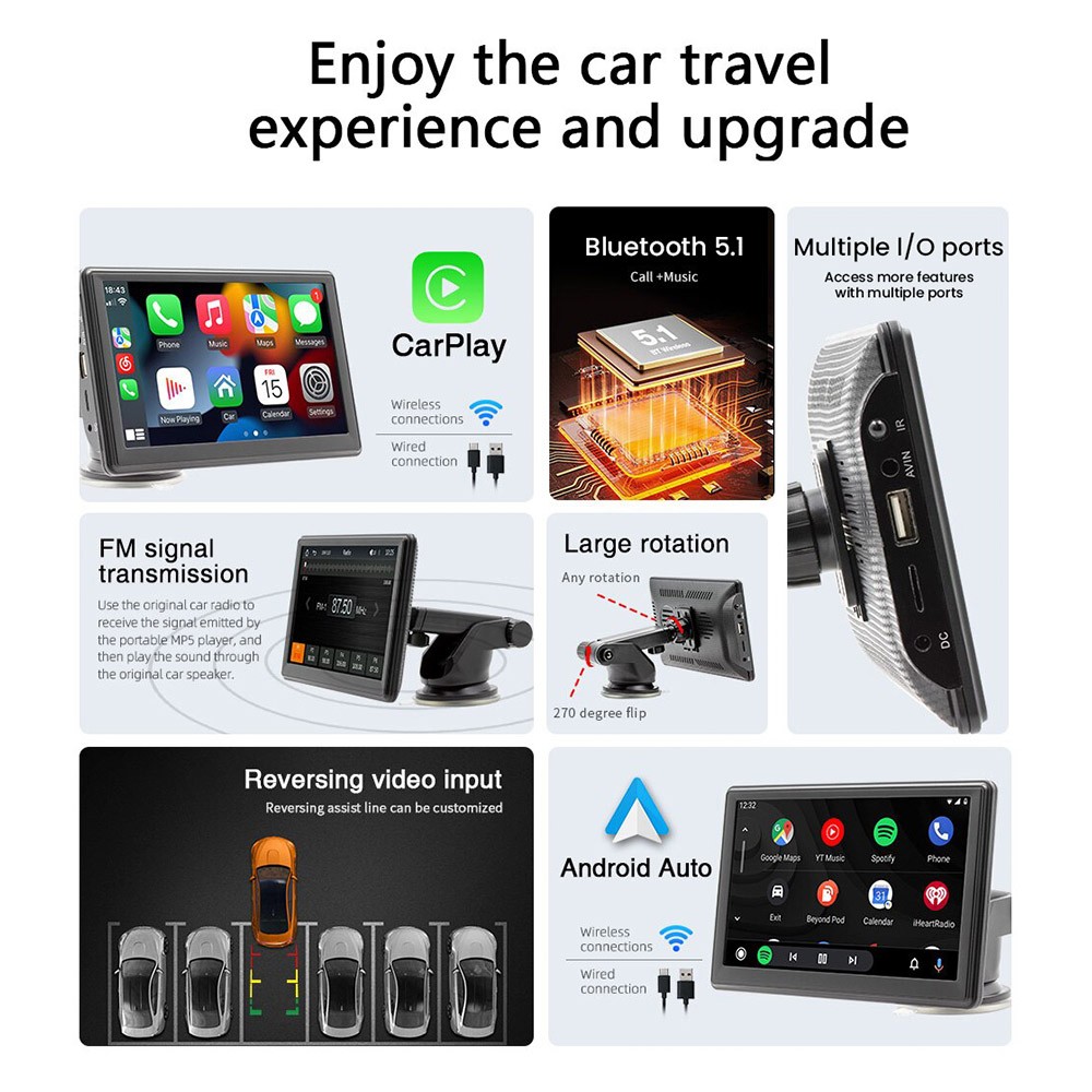 Portable Car MP5 Player FM Radio B600W