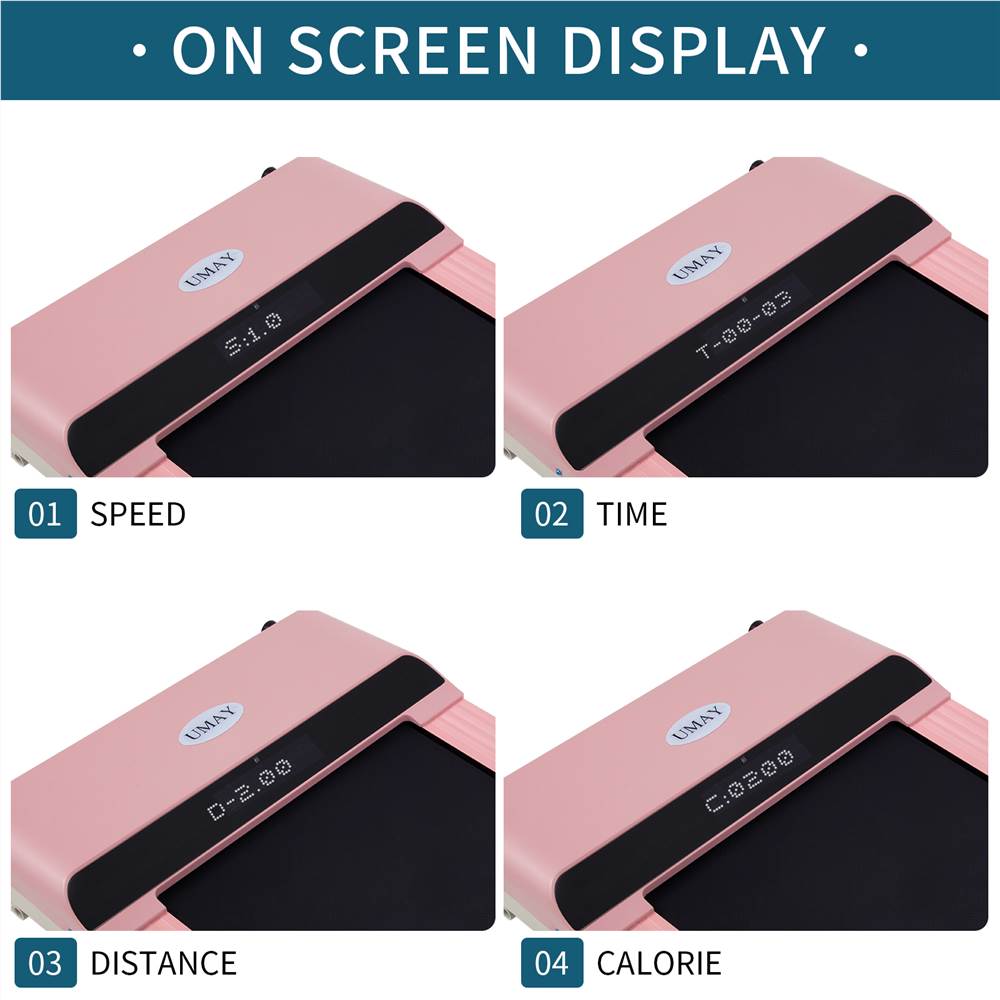 UMAY Portable Treadmill Under Desk Walking Pad Flat Slim Treadmill with ...
