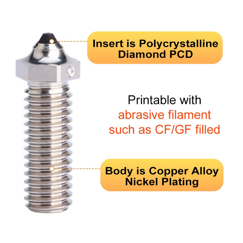 Trianglelab 0.4mm Volcano ZSD Diamond Copper Alloy Nozzle