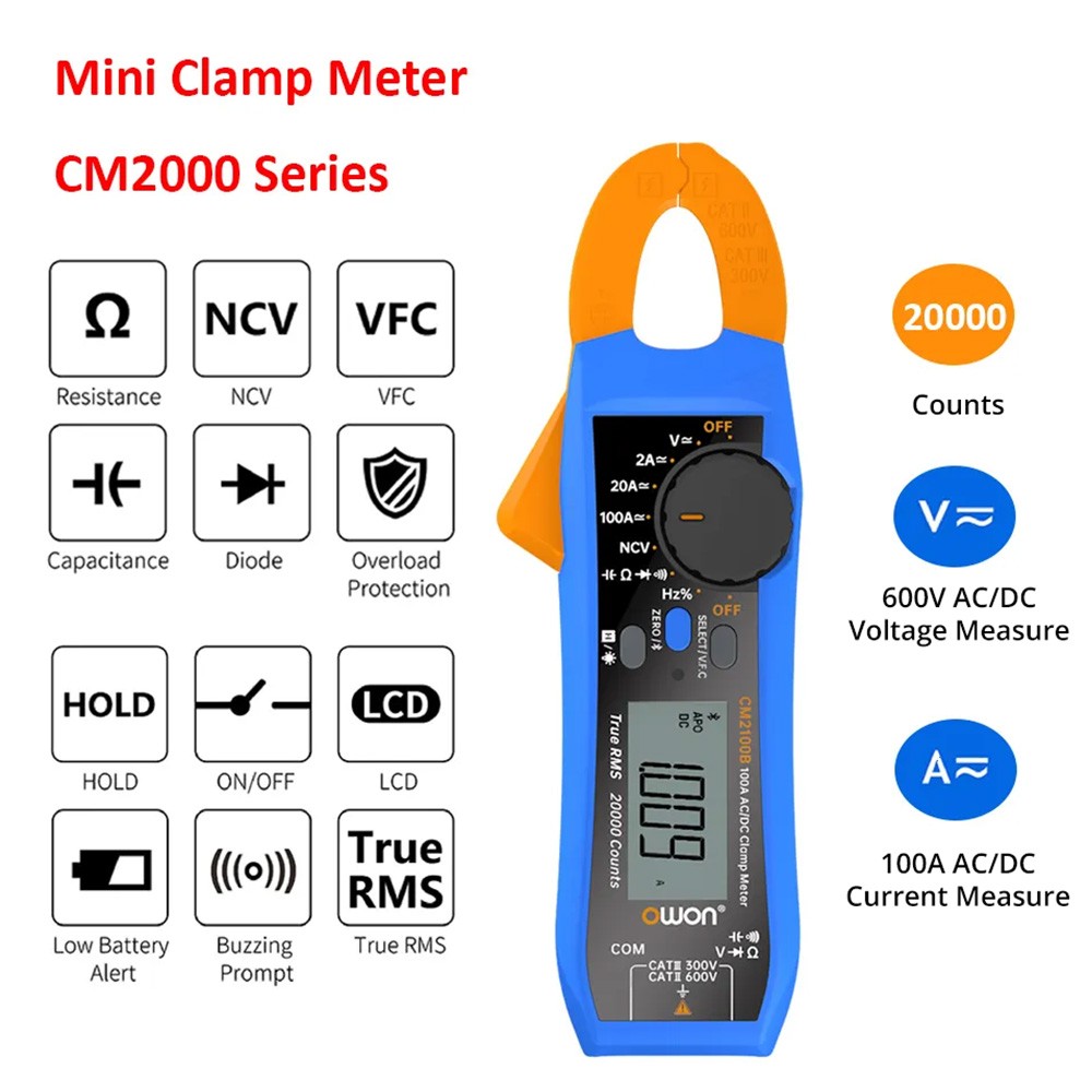 OWON CM2100B Clamp Meter with Bluetooth Module