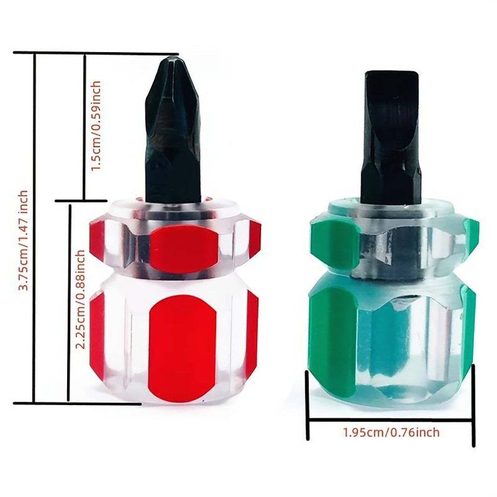 Mini Short Slotted Screwdriver Green
