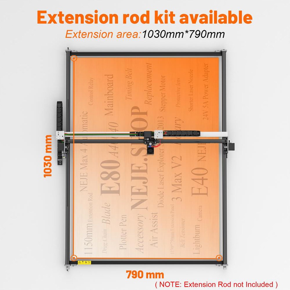 NEJE 1150mm Y-Axis Extension Rod Kit