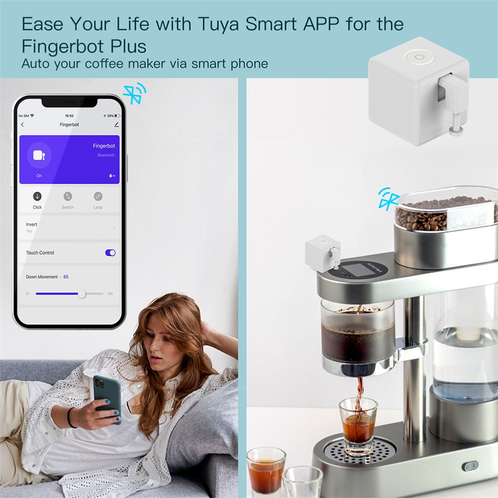 MoesHouse Bluetooth Tuya Smart Fingerbot Plus Button Pusher