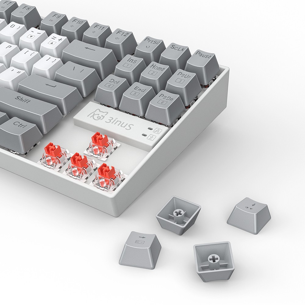 3inuS 87-Key Mechanical Keyboard Hub Red Switches