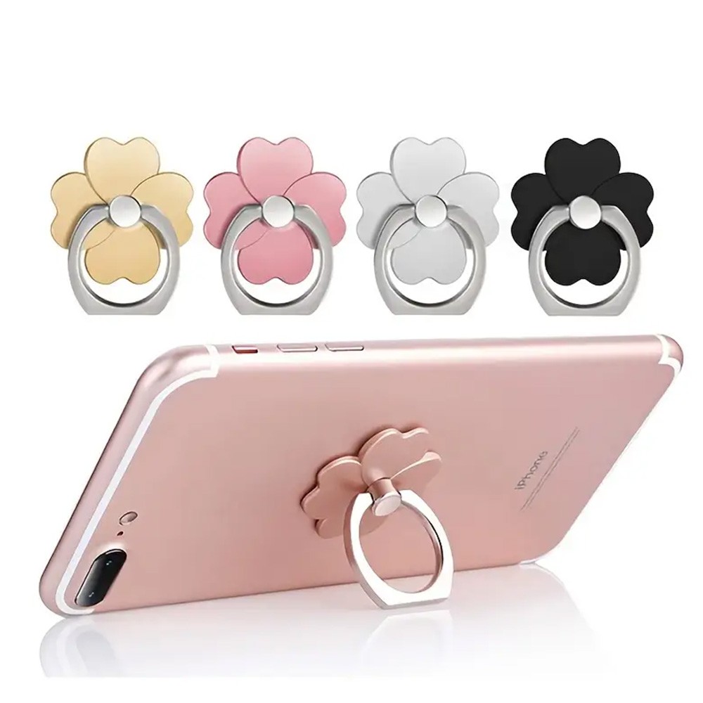 4-Leaf Clover Mobile Phone Ring Holder Golden
